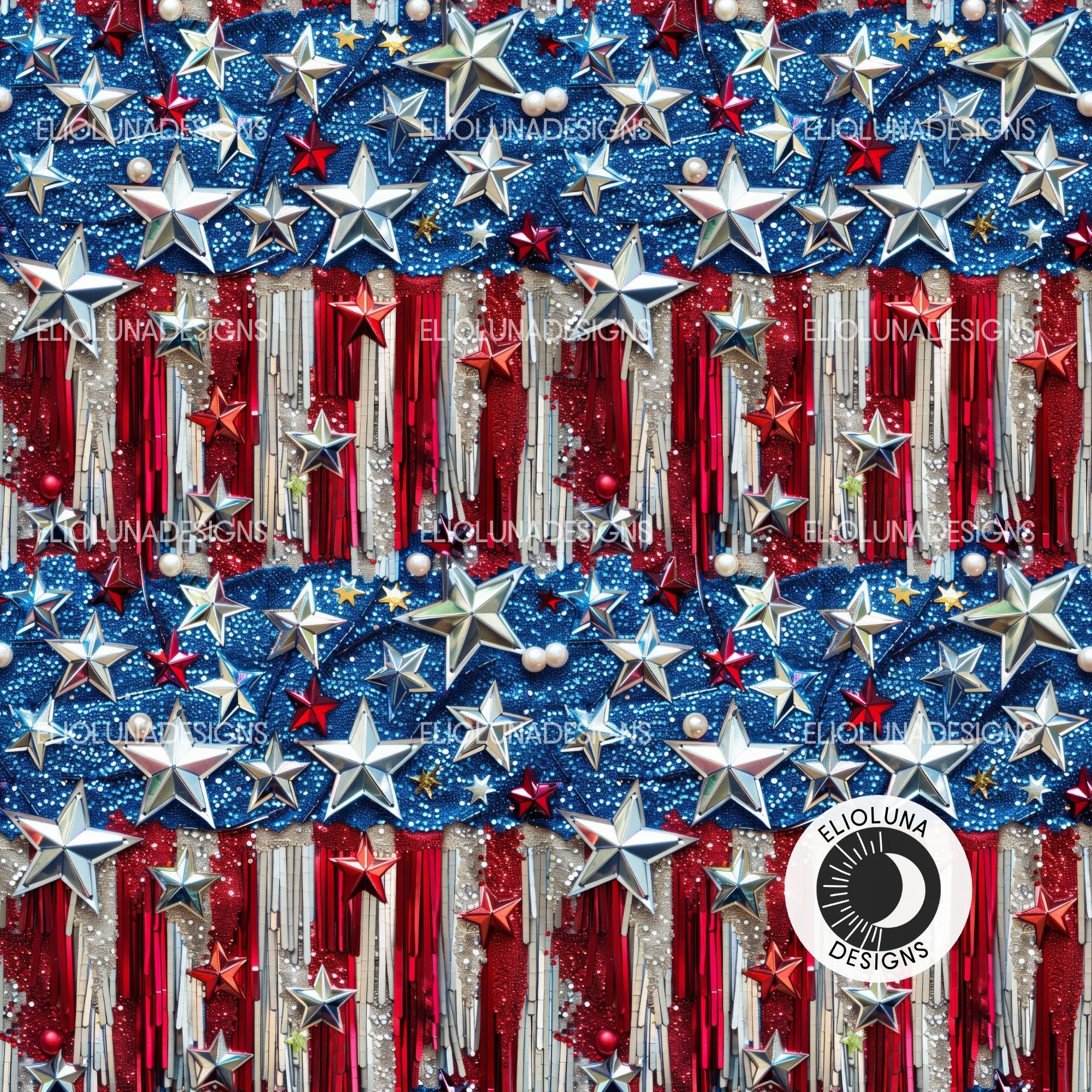 4th of July Seamless Pattern July 4th Digital Paper Fourth of July ...