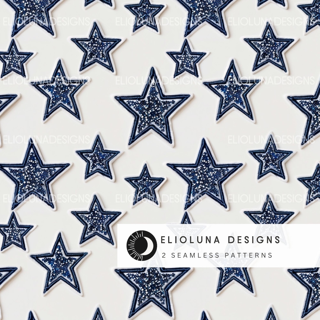 Star Faux Embroidery Digital Paper 3D Seamless File for Fabric ...