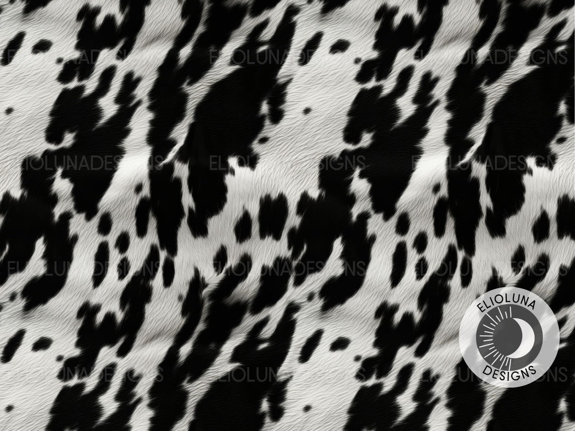 Cow Print Seamless Cowhide Digital Paper Cow Print Pattern Western ...