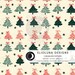 Vintage Christmas Tree Seamless Pattern Pink Bow Christmas Digital ...