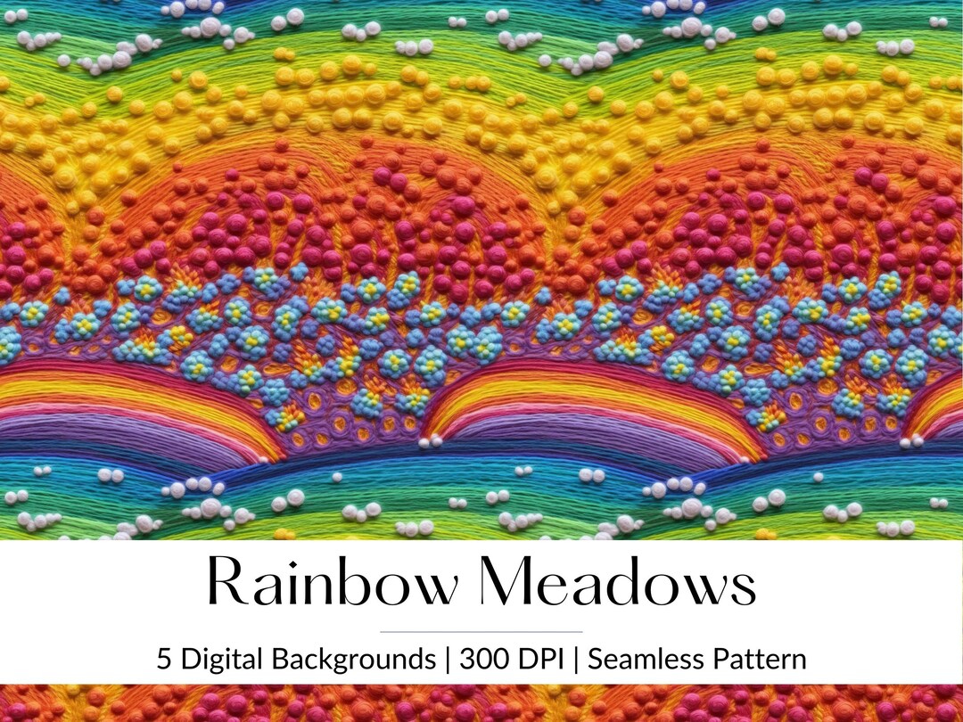 Whimsical 3D Wool Seamless Digital Design Rainbow Repeating Pattern 3D ...