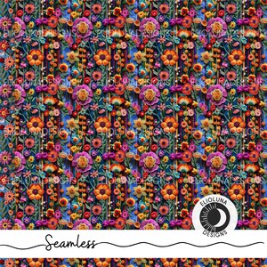 Mexican Floral Pattern Digital Paper Faux Embroidery Fiesta Floral ...