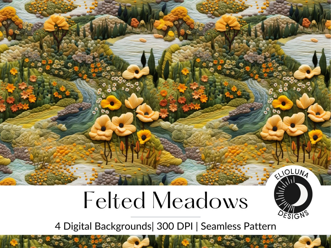 Felted 3D Floral Seamless Digital Design Floral Repeating Pattern 3D ...