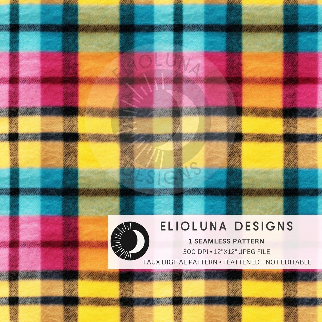 Fall Plaid Seamless Repeating Pattern Retro Fall Autumn Plaid Digital ...