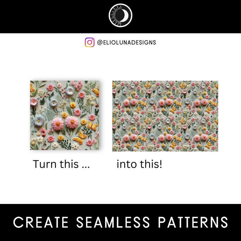 Spring Floral Butterfly Pattern Digital Paper Embroidered Floral ...