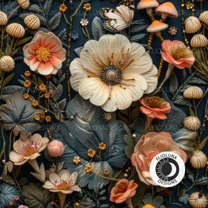Floral Pattern Digital Paper 3D Spring Floral Pattern Seamless Digital ...
