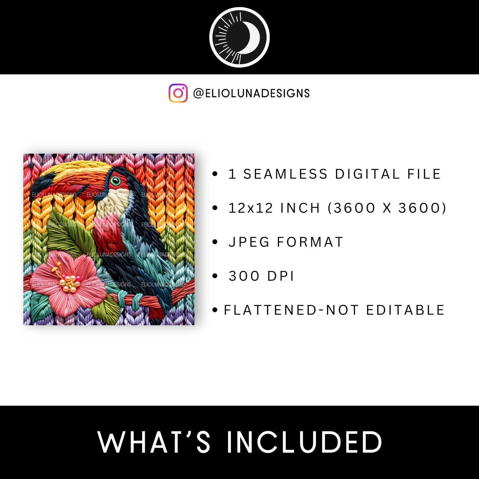 Toucan Pattern Digital Paper Tropical Knitted Toucan Pattern Seamless ...