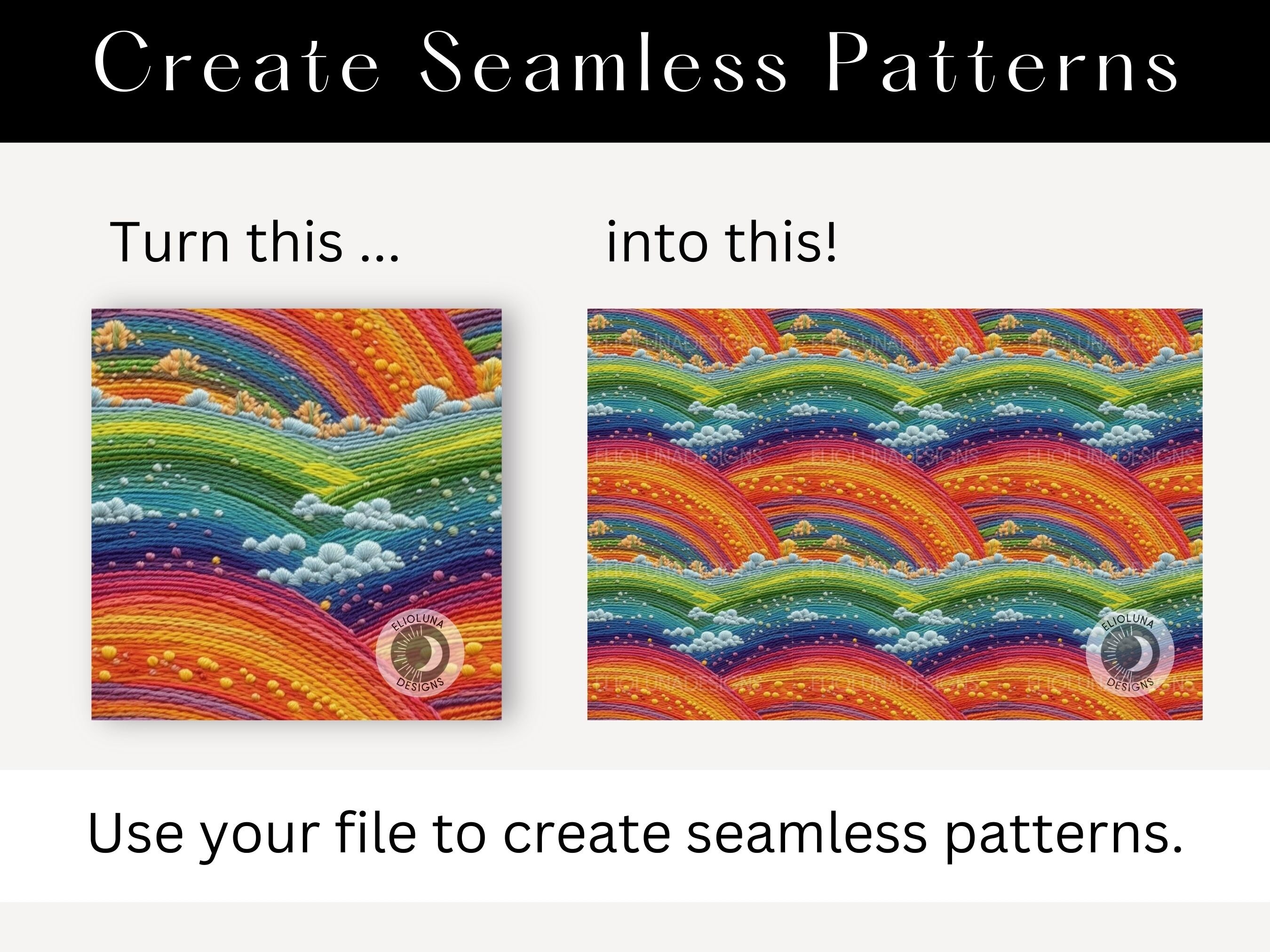 Whimsical 3D Wool Seamless Digital Design Rainbow Repeating Pattern 3D ...