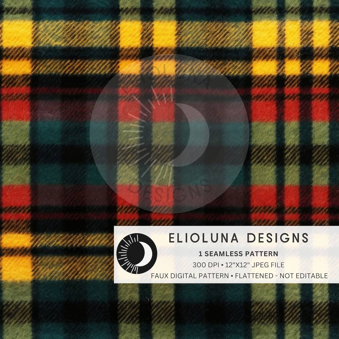 Fall Plaid Seamless Repeating Pattern Retro Fall Autumn Plaid Digital ...