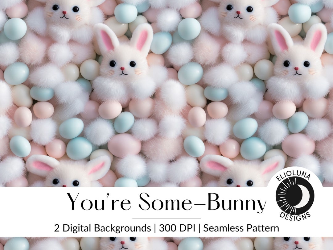 Bunny Digital Paper Easter Digital Paper Easter Egg Seamless Pattern ...