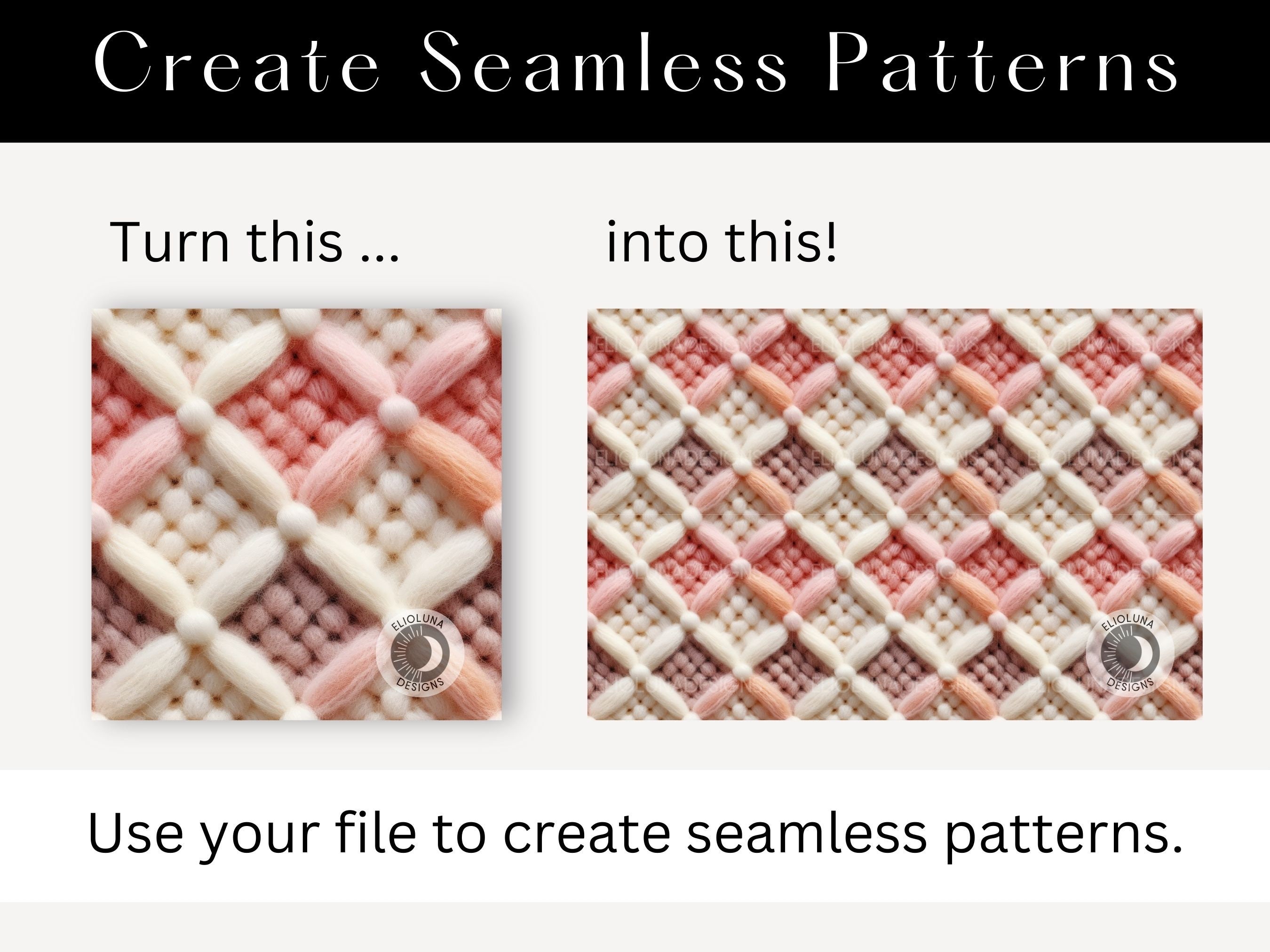 Cottage Core Knit Pattern Seamless Digital Design Faux Knits Seamless ...