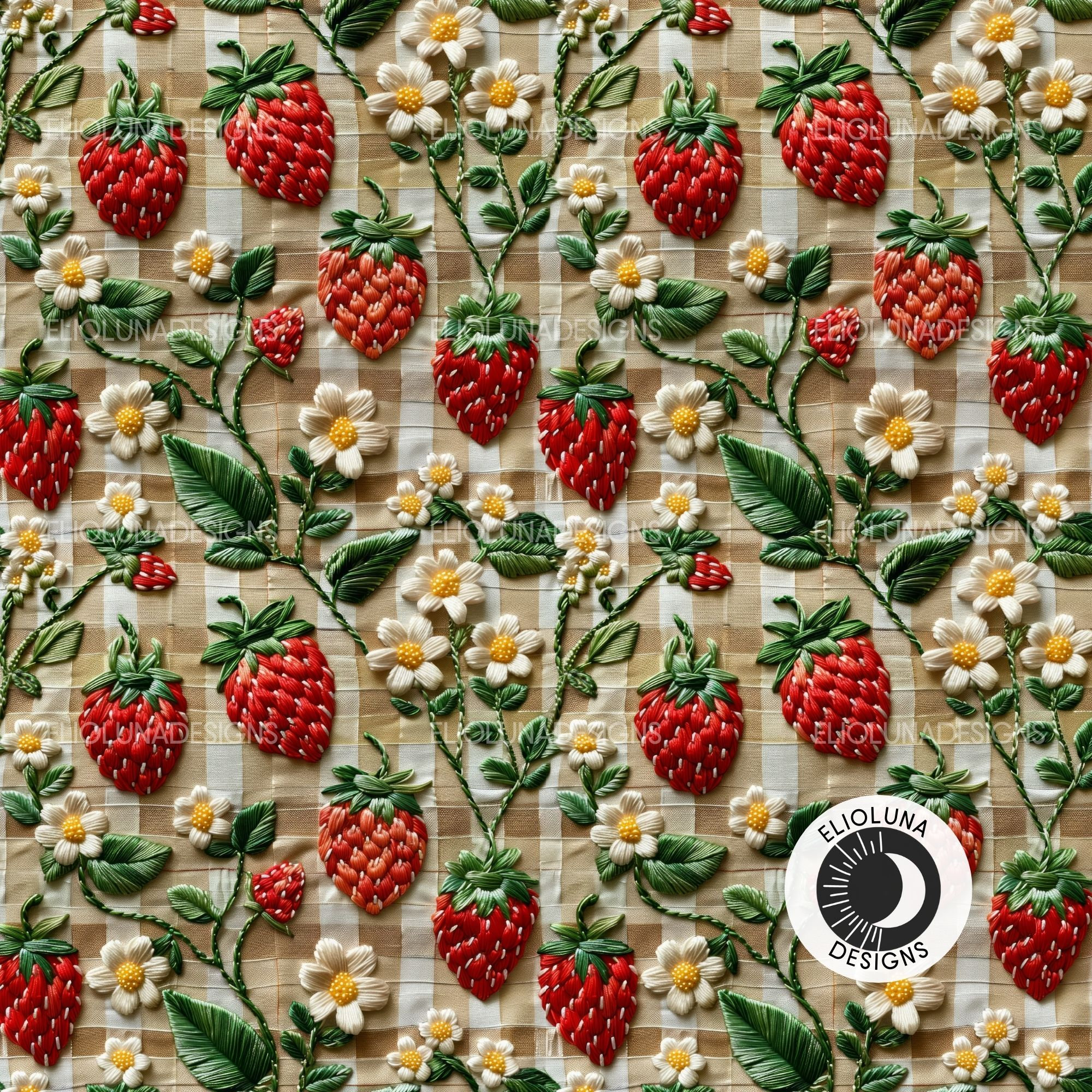 Vintage Strawberry Pattern Digital Paper Strawberry Pattern Seamless ...