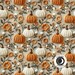 Fall Pumpkins Seamless Pattern 3D Faux Embroidery Pumpkins Digital ...
