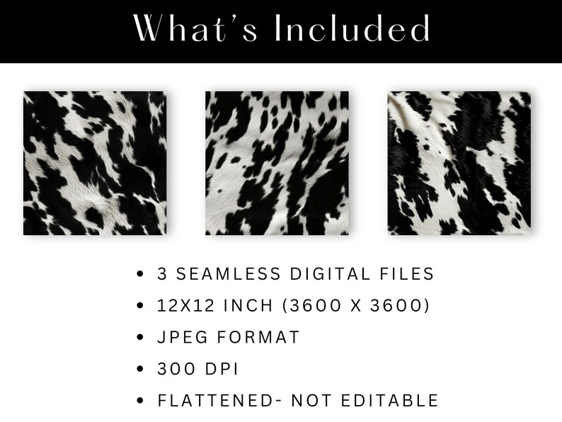 Cow Print Seamless Cowhide Digital Paper Cow Print Pattern Western ...