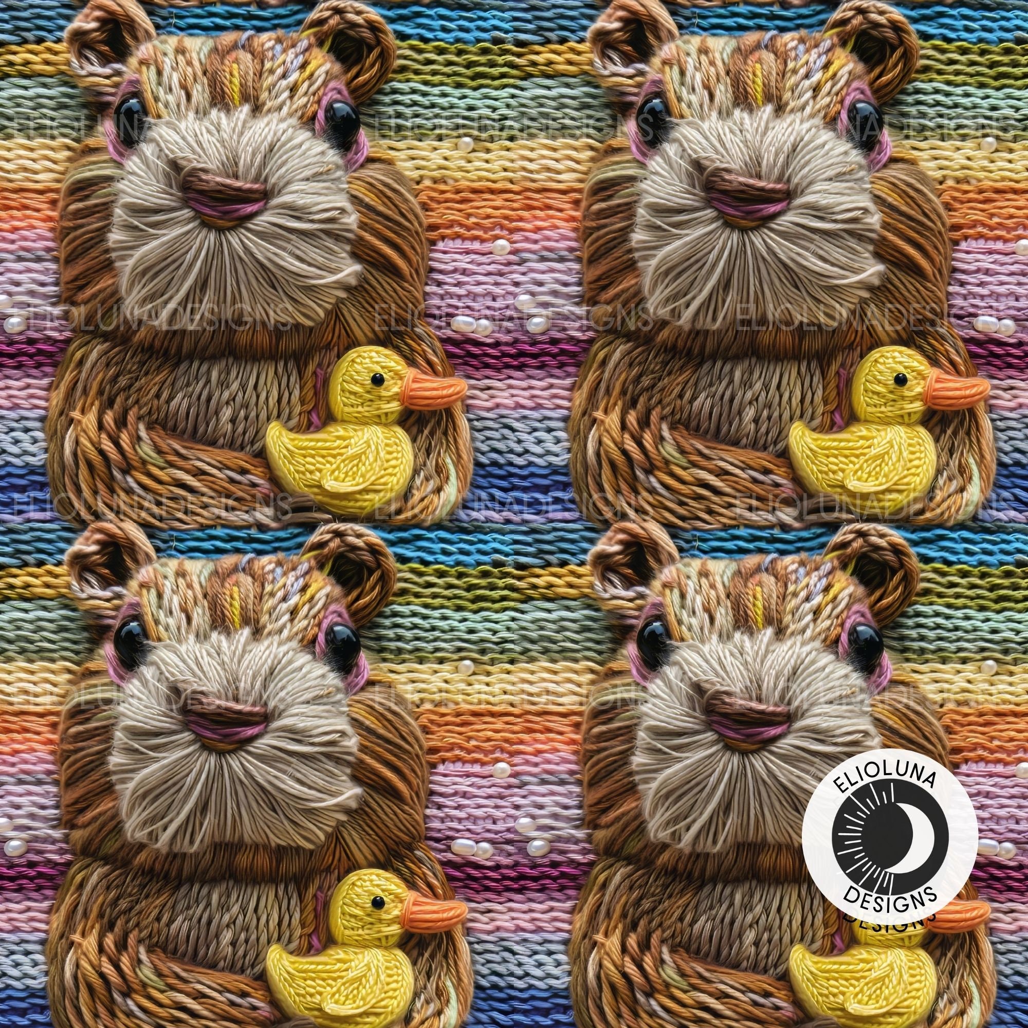 Capybara Seamless Pattern Rubber Ducky Seamless Pattern Cute Capybara ...