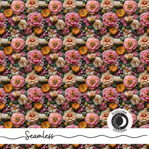 Floral Pattern Digital Paper 3D Spring Floral Pattern Seamless Digital ...