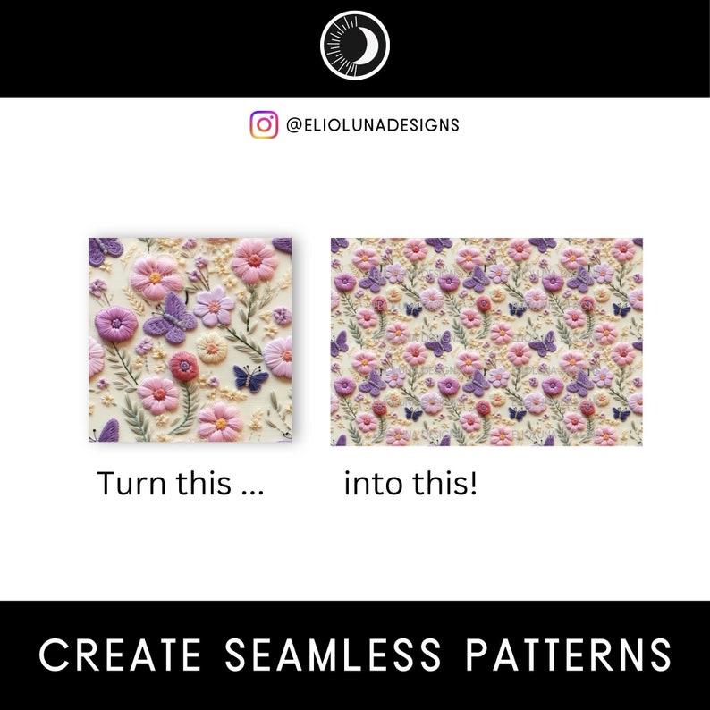 Spring Floral Butterfly Pattern Digital Paper Embroidered Floral ...