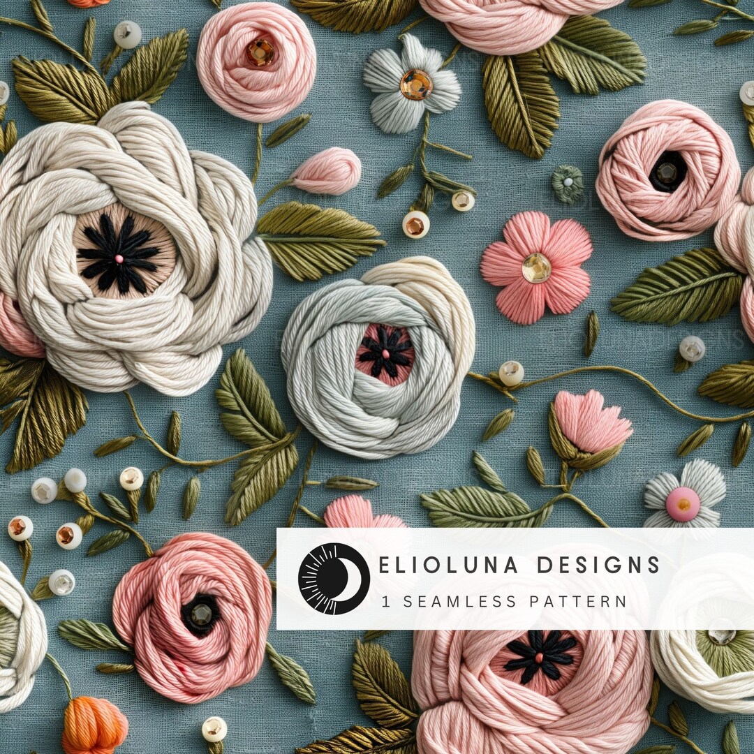 Boho Fall Florals Pattern Digital Paper Fall Floral Pattern Seamless ...