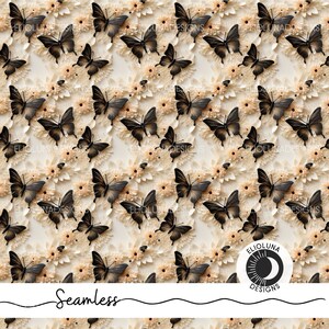 Butterfly Floral Pattern Digital 3D Boho Butterfly Seamless Pattern ...