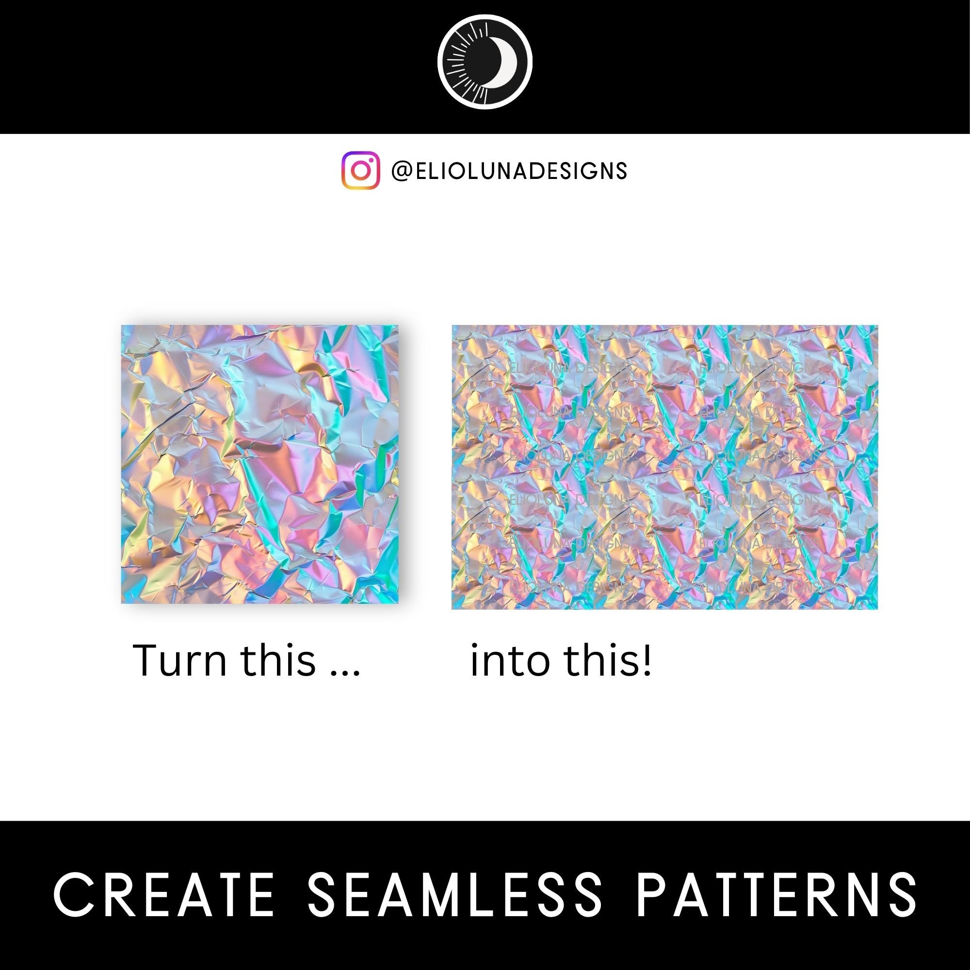 Holographic Seamless Texture Digital Paper Seamless Iridescent Texture ...