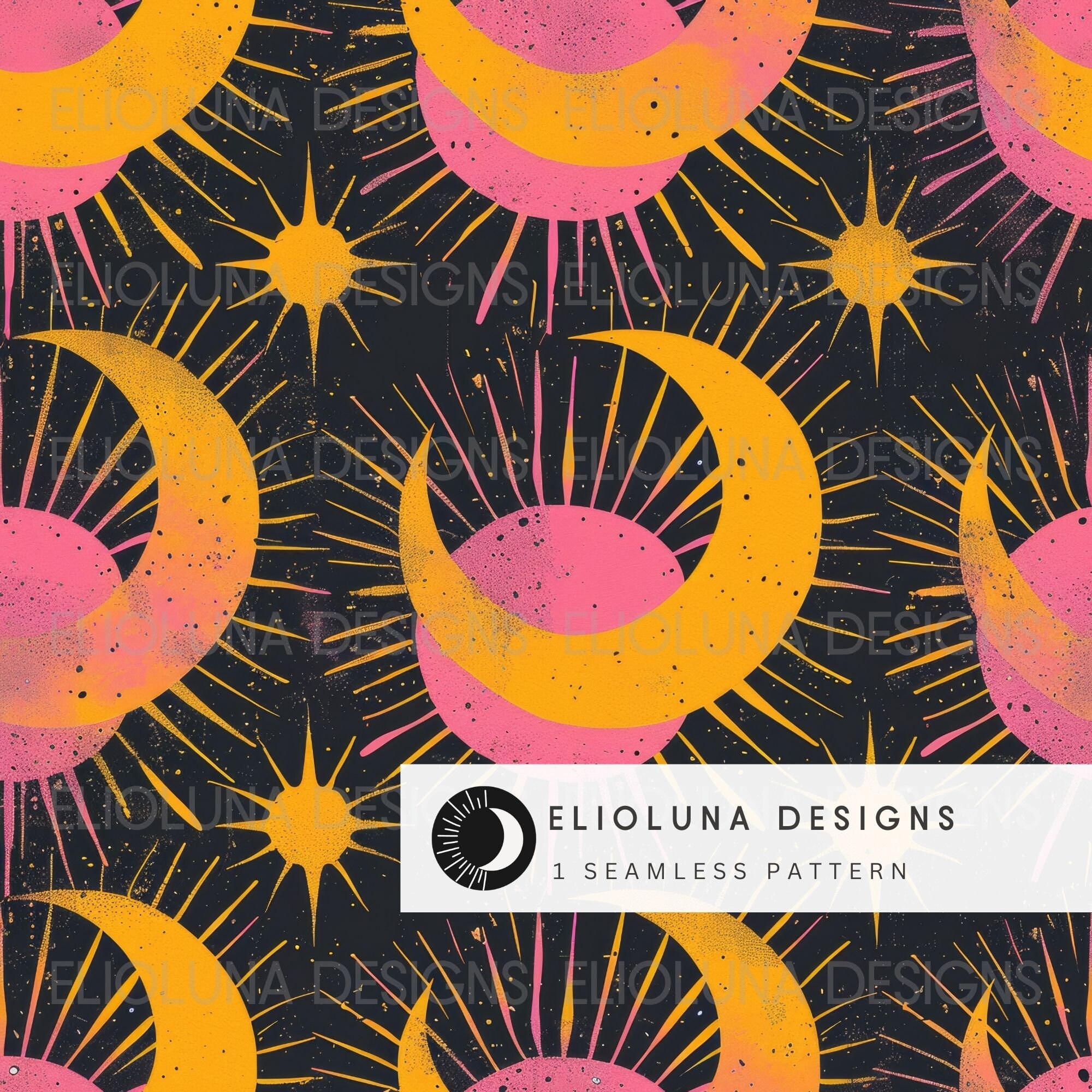 Solar Eclipse Pattern Moon Seamless Celestial Digital Paper - Etsy