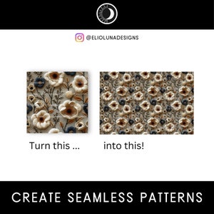 Boho Fall Florals Pattern Digital Paper Fall Floral Pattern Seamless ...