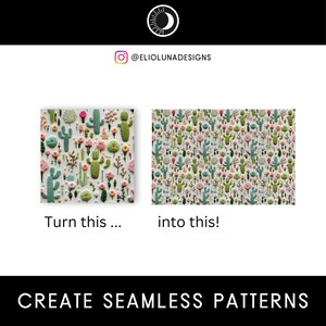 Cactus Floral Pattern Digital Paper Embroidered Western Pattern ...