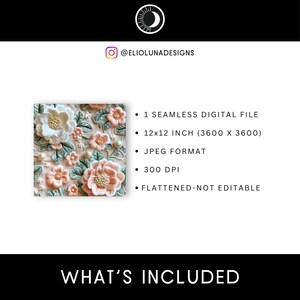 Boho Floral Pattern Digital Paper Faux Embroidery Boho Floral Pattern ...