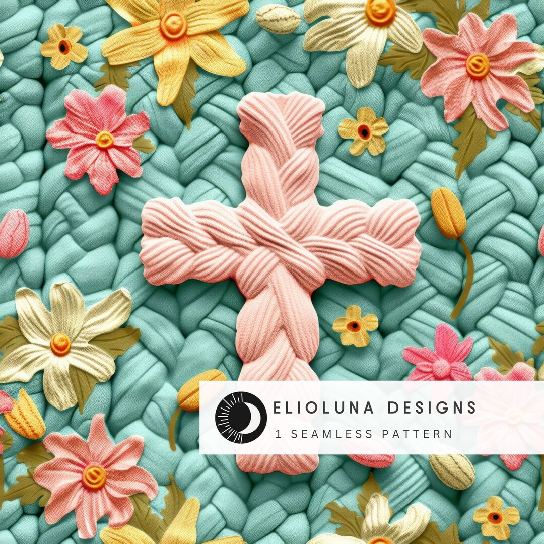 Braided Cross Spring Pattern Digital Paper Floral Seamless Pattern ...