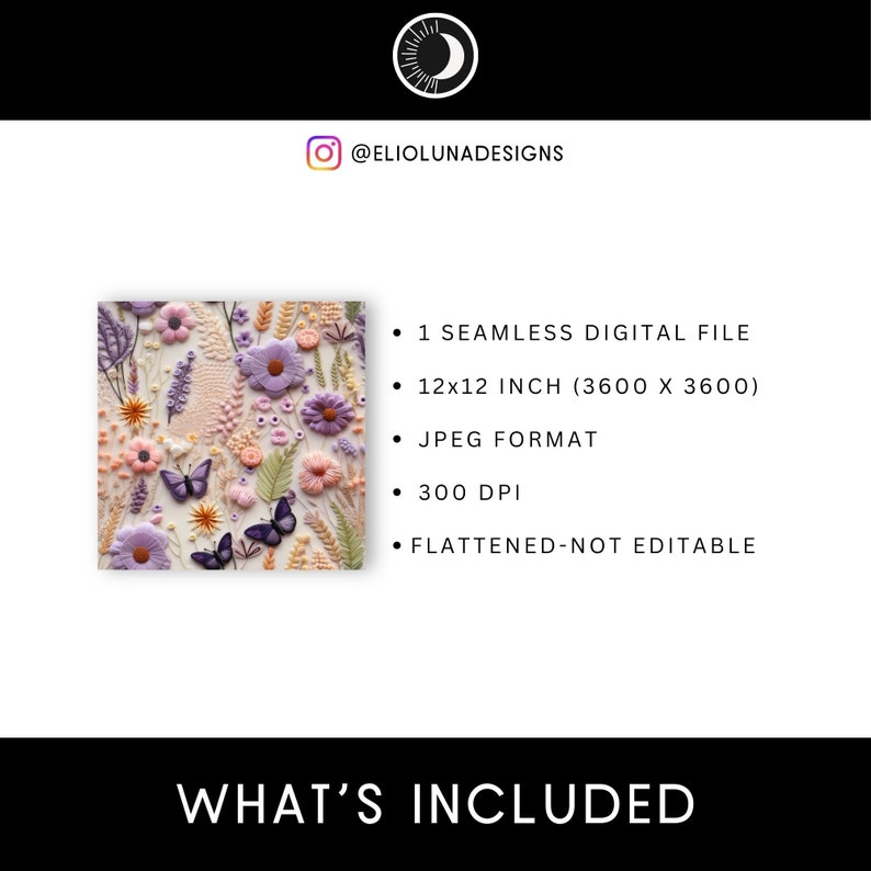 Spring Floral Butterfly Pattern Digital Paper Embroidered Floral ...