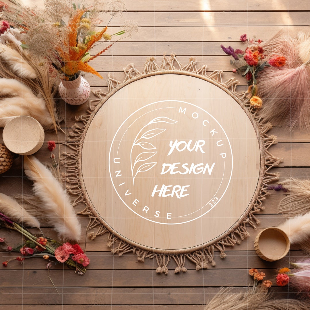 Boho Table Flat Lay Mockup, Spring Summer Mockup Flat Lay, Flat Lay ...