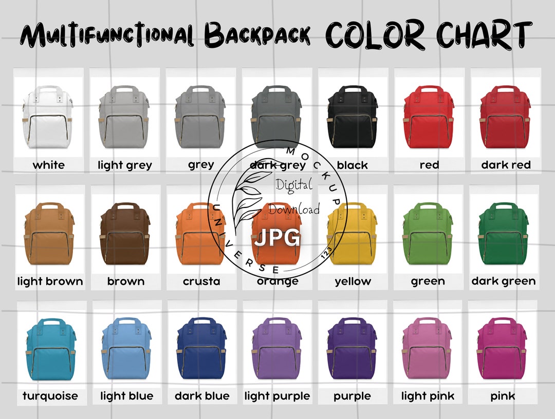 Multifunctional Backpack Color Chart Generic Brand All Basic Colors ...
