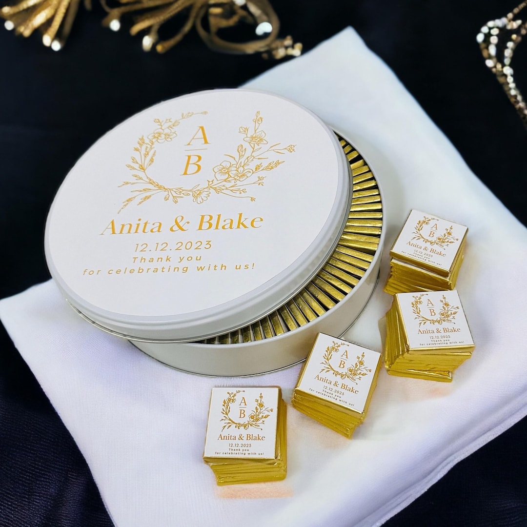 50 PCS Chocolate Box, Personalized Wedding Chocolate, Wedding Favors ...