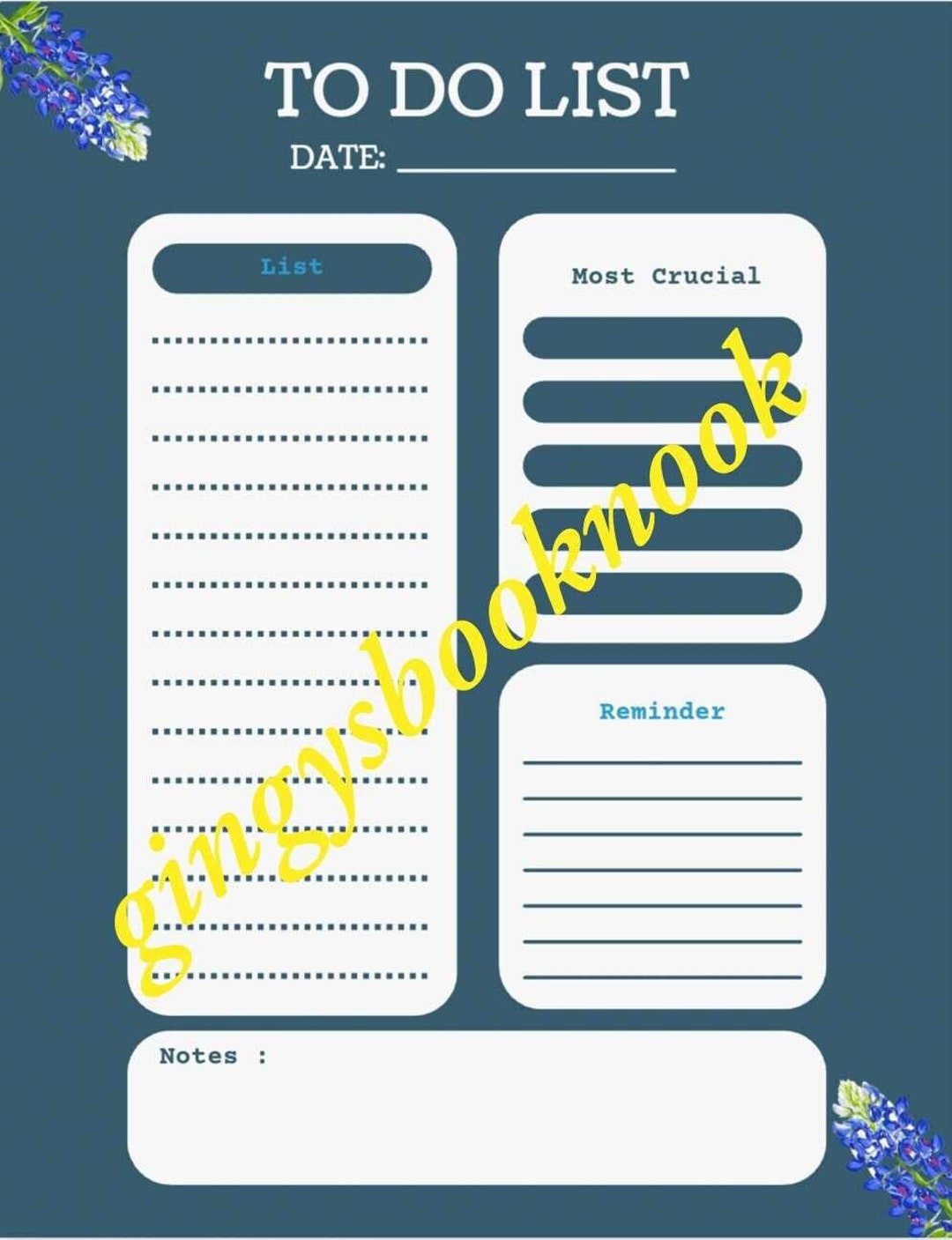 To Do List With Notes Pages - Etsy