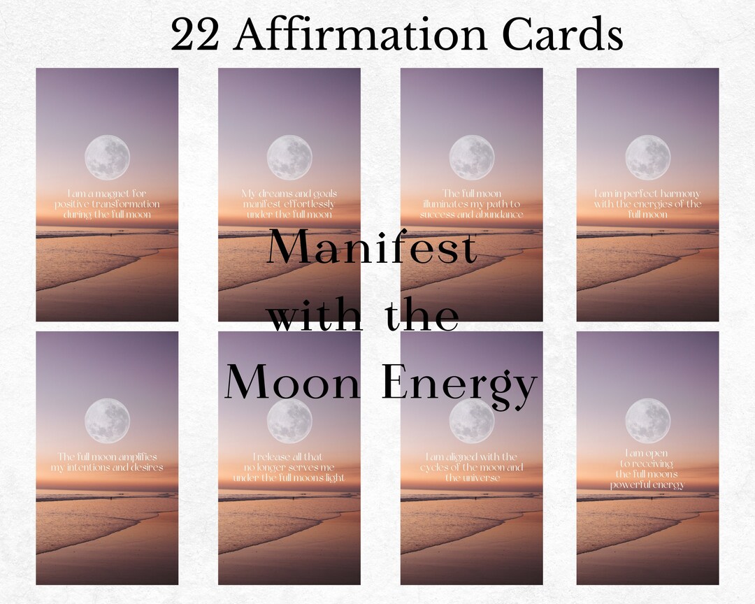 Affirmation Deck, Moon Energy, Vision Board Cards, Law of Attraction ...