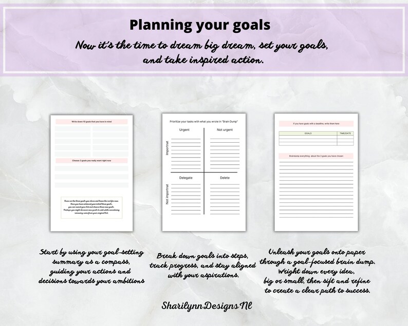 Goal Planner, Printable Goal Planner, Productivity Tracker, Goal ...