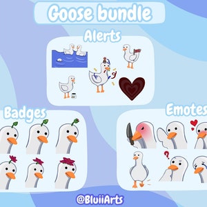 Cute Goose Emotes, Badges, Alerts Bundle - Etsy