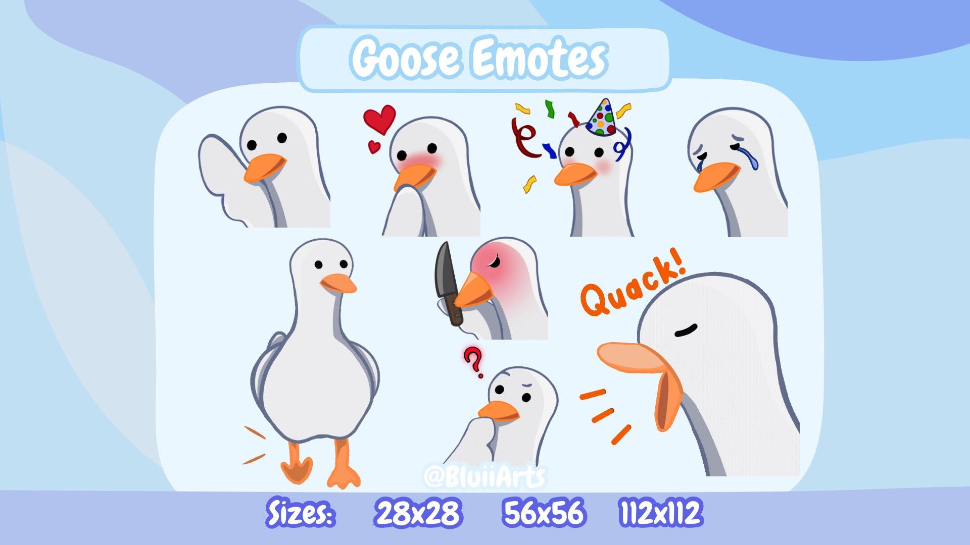 Cute Goose Emote Pack (6 Emotes + 2 Animated Emotes) - Etsy UK