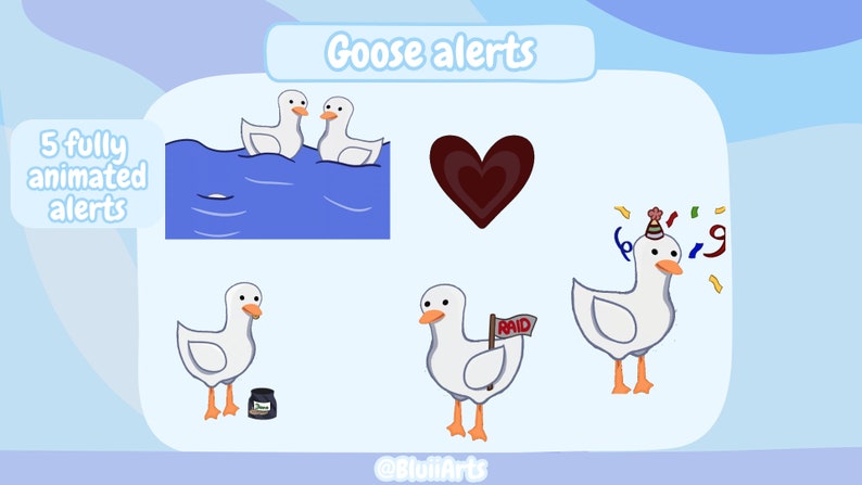 Cute Goose Emotes, Badges, Alerts Bundle - Etsy