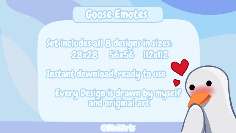 Cute Goose Emote Pack (6 Emotes + 2 Animated Emotes) - Etsy