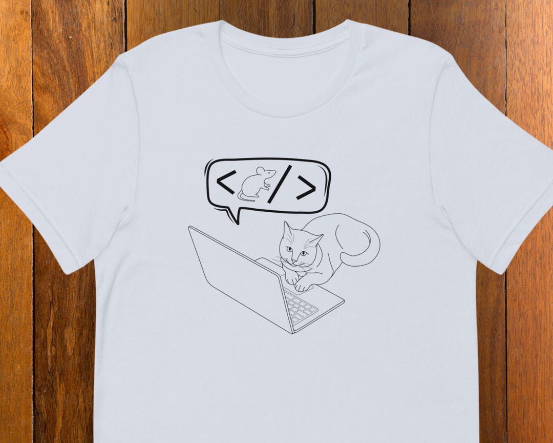 Cats & Code T-shirt | Mouse in the Algorithm Tee | Gift for Programmers ...