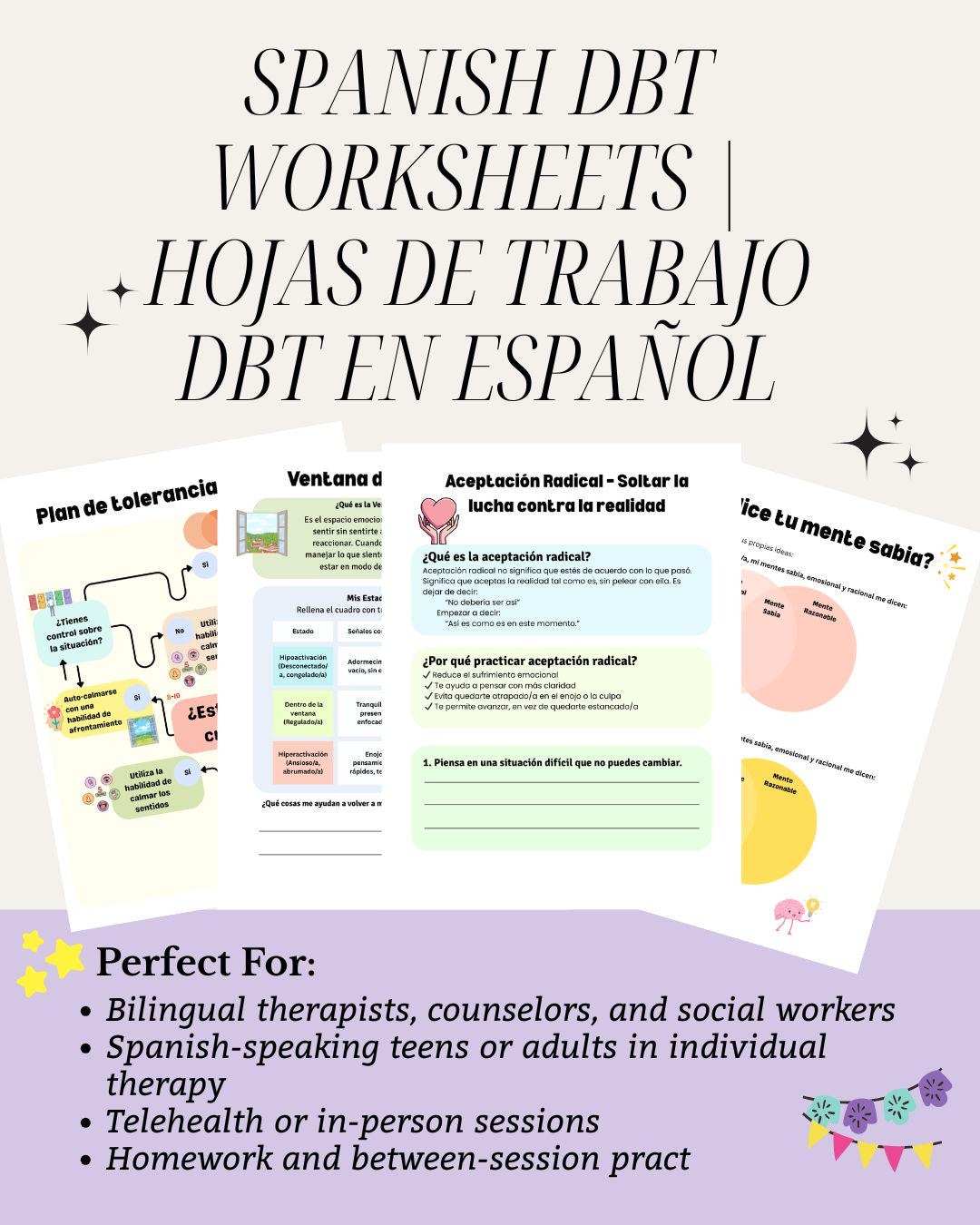 Spanish DBT Therapy Bundle | Emotion Regulation & Coping Skills ...