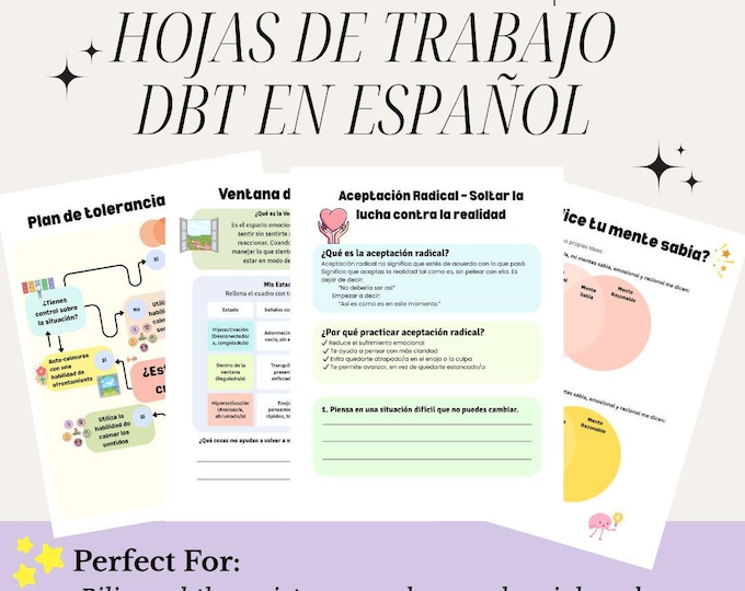 Spanish DBT Therapy Bundle | Emotion Regulation & Coping Skills ...