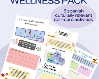 CBT Autocuidado Spanish Wellness Pack Self-care Worksheets, Lotería ...