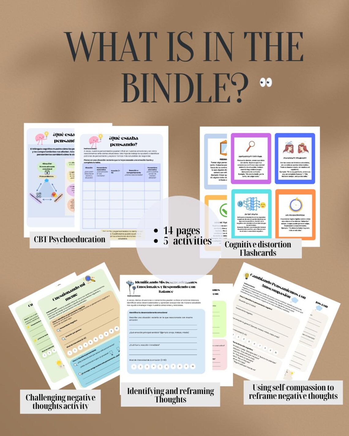 Spanish CBT Worksheets | Mental Health Resources for Bilingual Therapy ...