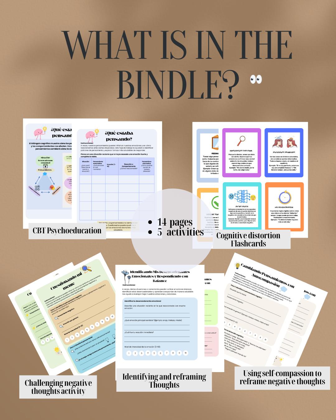 Spanish CBT Worksheets | Mental Health Resources for Bilingual Therapy ...