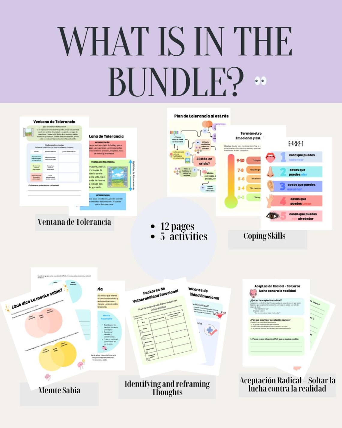 Spanish DBT Therapy Bundle | Emotion Regulation & Coping Skills ...
