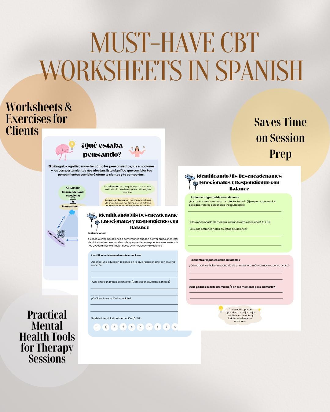 Spanish CBT Worksheets | Mental Health Resources for Bilingual Therapy ...