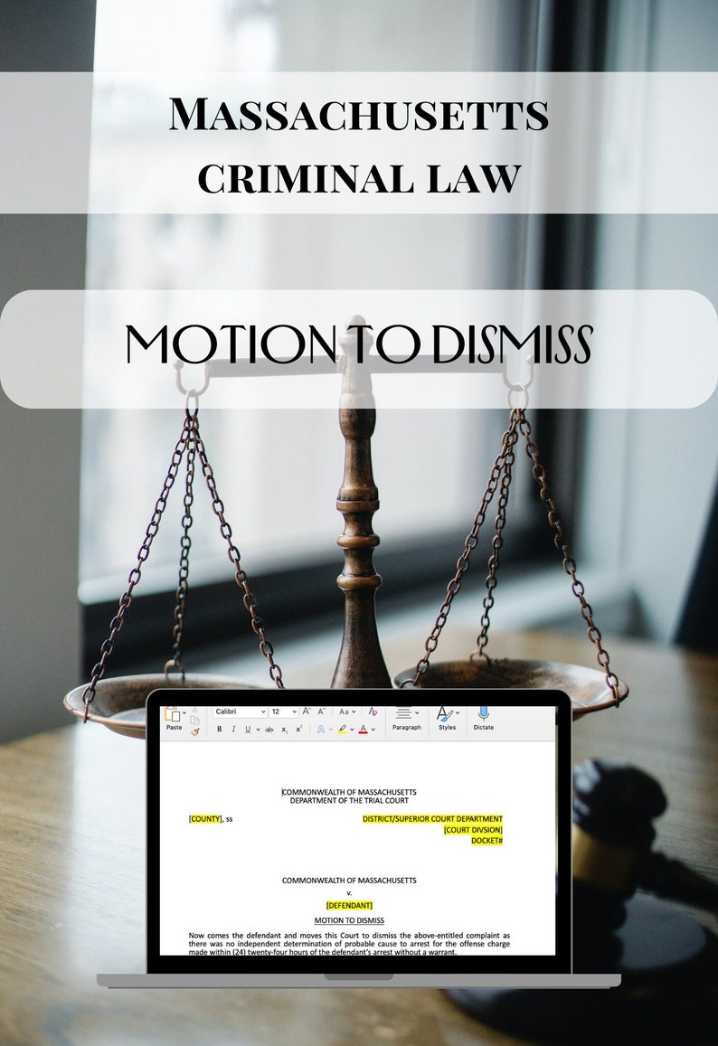 Template/sample Motion to Dismiss (general-criminal) - Etsy