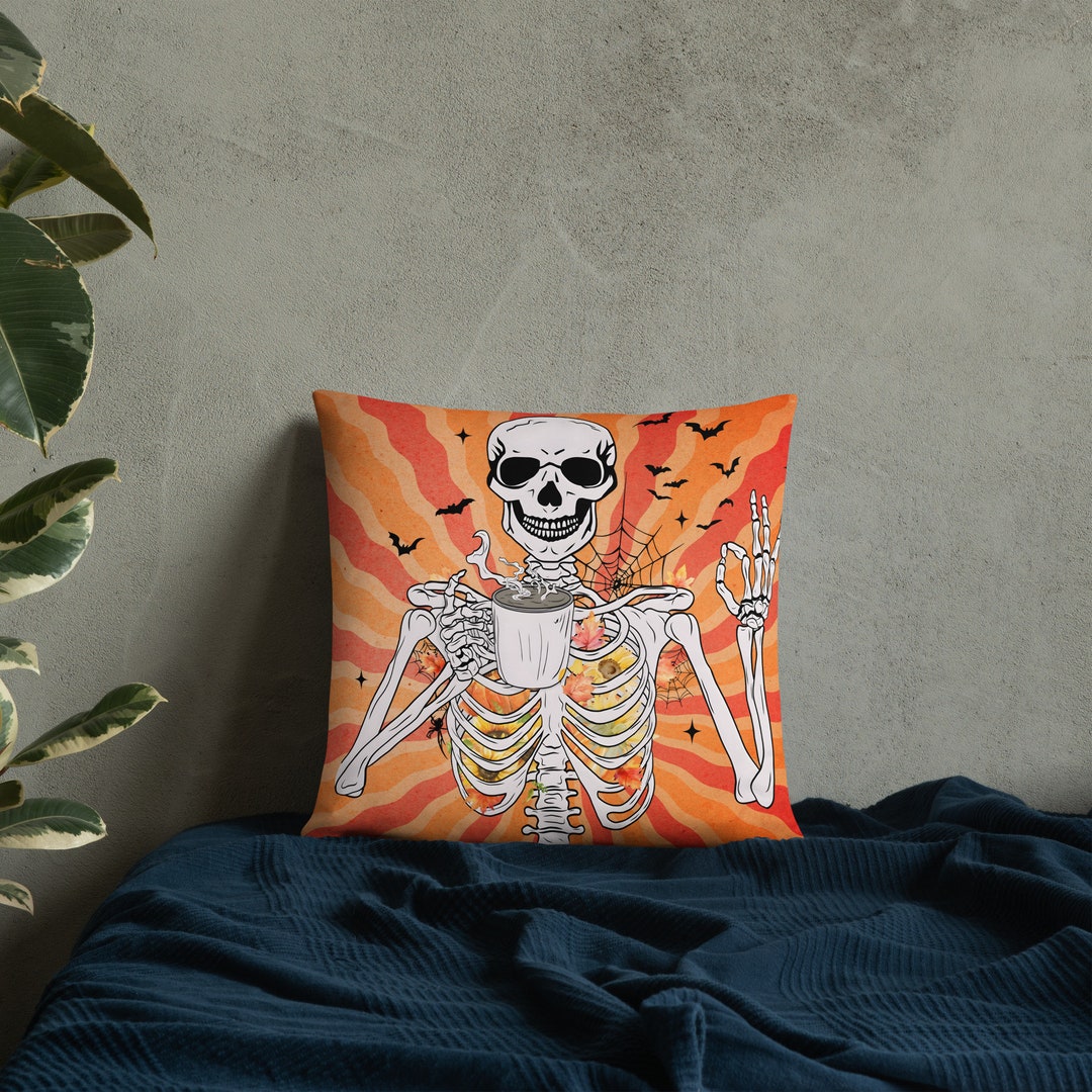 Vibing Skeleton Pillow - Etsy